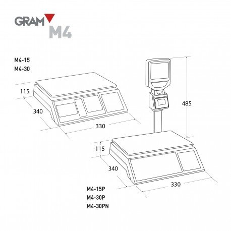 GRAM M4-15/30 Balanza comercial con impresora